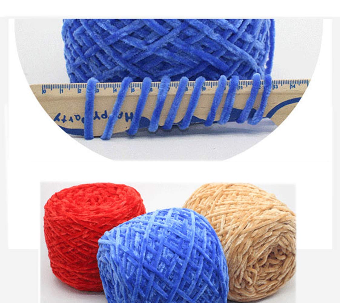 2 Balls Chenille Yarn,Soft Hand Knitting Bulky Chenille Velvet Yarn for Crochet Weaving Home Décor Projects DIY Craft 16oz/500g (35 Brilliant Purple)