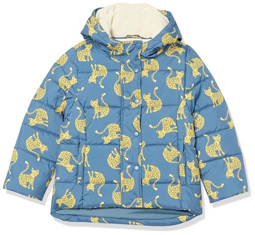 Amazon Essentials Toddler Girls' Heavyweight Hooded Puffer Jacket, Blue Cat, 2T