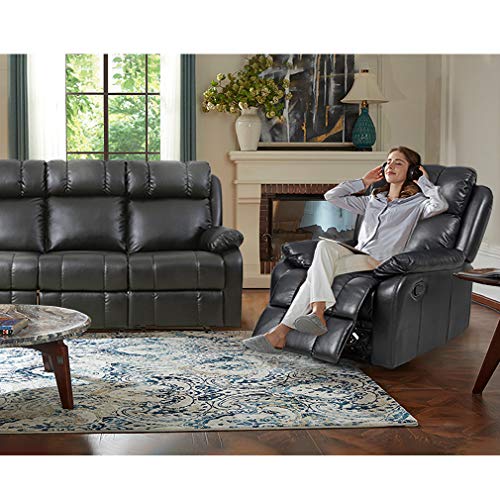 BestMassage Recliner Sofa for Living Room loveseat Sofa Couch PU Leather Sofa Recliner Couch Manual Reclining Sofa for Home Furniture