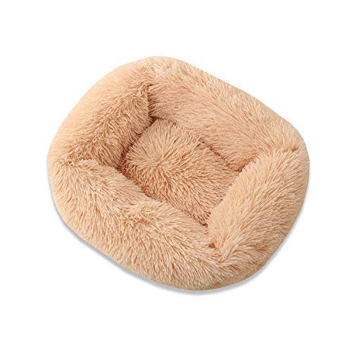 WLA Square Dog Bed Long Plush Solid Color Pet Beds for Little Medium Large Pets Super Soft Winter Warm Sleeping Mats for Dogs Cats (Color : 6, Size : 43x35x20cm)
