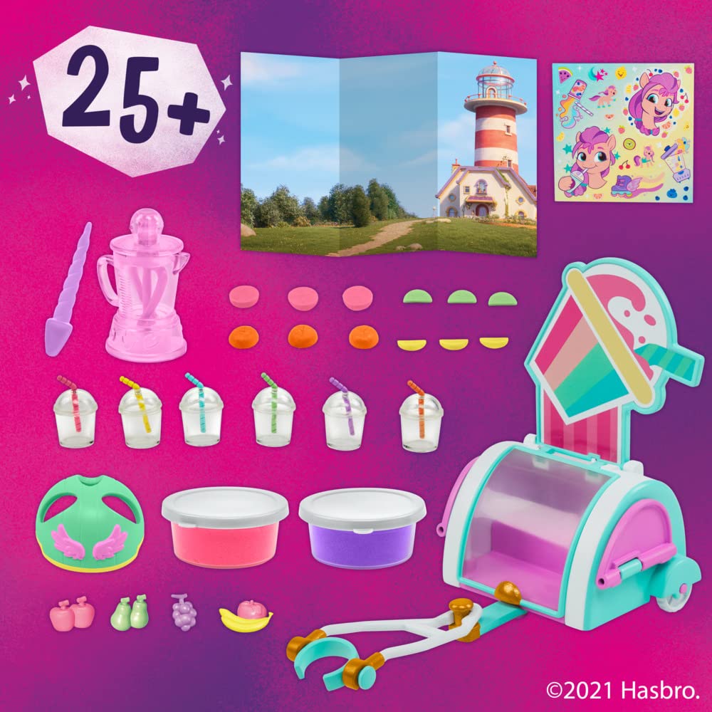 My Little Pony: A New Generation Movie Story Scenes Mix and Make Sunny Starscout - Toy with Compound, 25 Accessories, 3-Inch Pony (Accessory Colors May Vary)