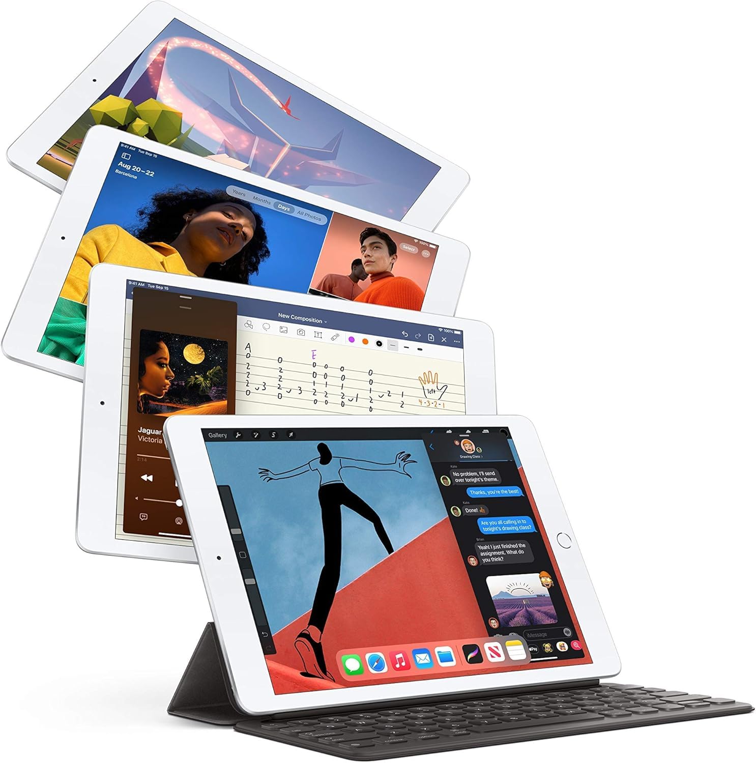 2020 Apple iPad (10.2-inch, Wi-Fi, 128GB) - Silver (Renewed)