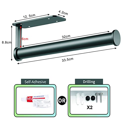 Yaotop 2 Pack Paper Towel Holder Wall Mount Under Cabinet/Wall Mount, Rack for Kitchen/Bathroom Hanging Paper/Towel, Both Available in Adhesive and Screws,Stainless Steel