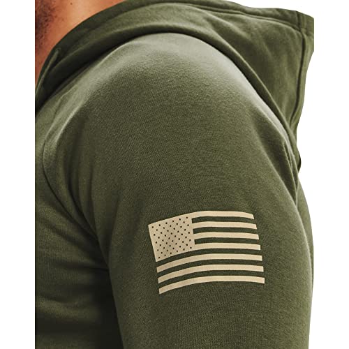 Under Armour mens New Freedom Flag Hoodie, Marine Od Green (390)/Desert Sand, Large