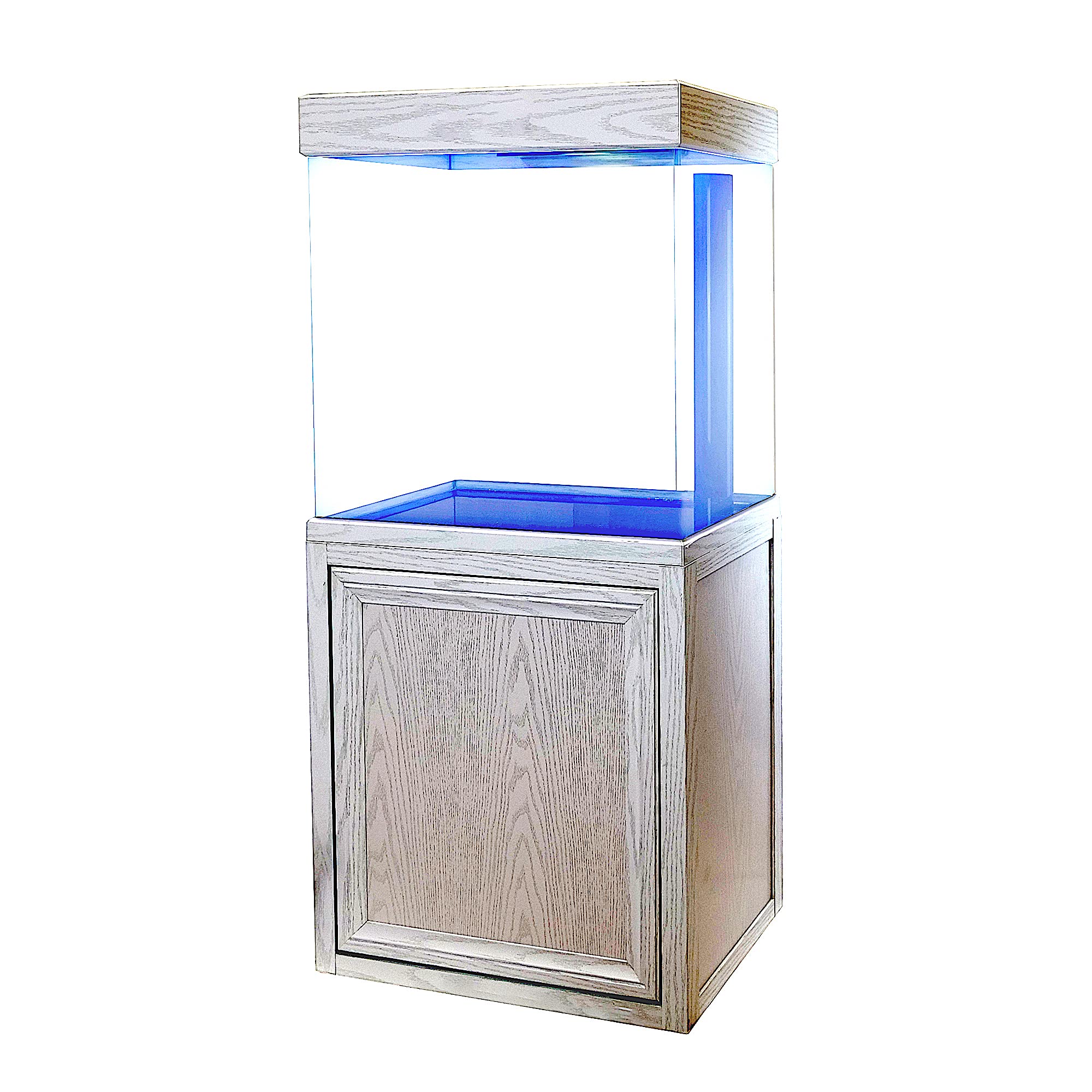 JAJALE 40 Gallon Aquarium Fish Tank LED Light Pump Freshwater Filter Upright Fishtank Stand Bundle Straight Corners Ultra Clear Tempered Glass with Complete Aquarium Setup (White Oak)