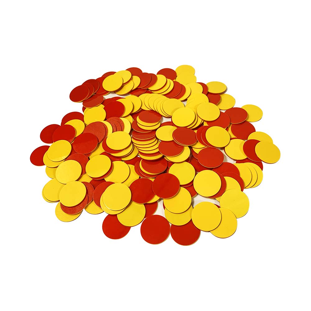 TOMMYHOME Plastic Two-Color Counter,Red/Yellow,Educational Equipment, Math Classroom Supplies, let Children Learn Mathematics Better(Pack of 200)