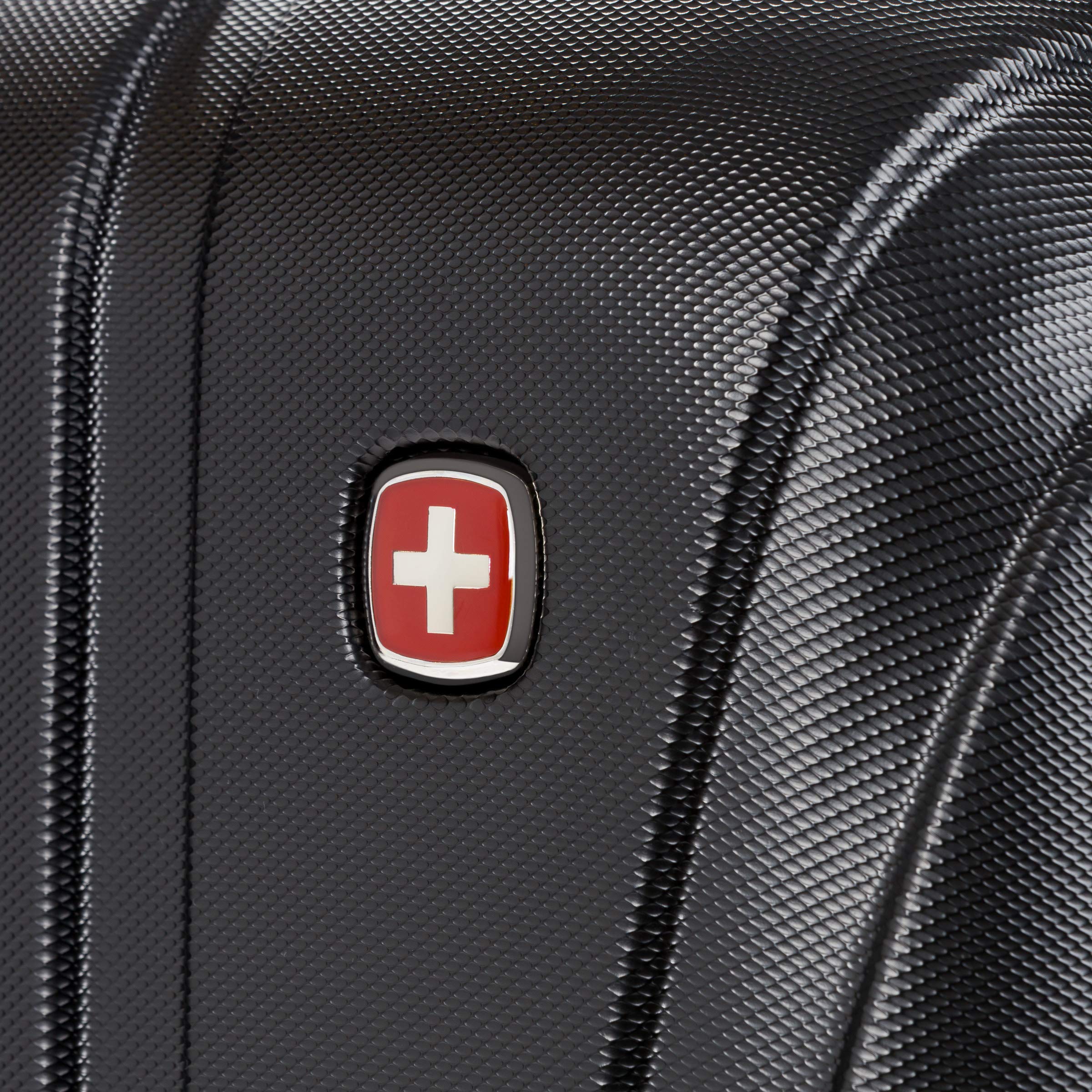 SwissGear 7585 Hardside Expandable Luggage with Spinner Wheels, Black, Checked-Medium 23-Inch