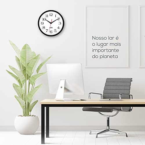 HIPPIH 2 Pack Silent Wall Clock, 10 Inch Non Ticking Quiet Digital Sweep Decorative Battery Operated Wall Clocks for Living Room Bedroom Kitchen School Office Decor, Black