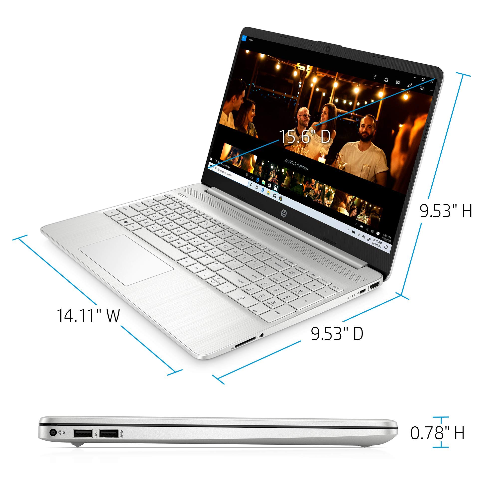 HP LAPTOP 15.6 inchesHD Touch AMD Ryzen 3 3250U 8 256GB SSD 15-ef1020nr (Renewed)