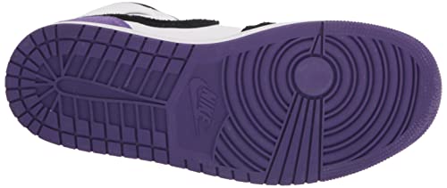 Nike Men's Air Jordan 1 Mid Se Court Purple Suede, White/Court Purple/Black, 8.5