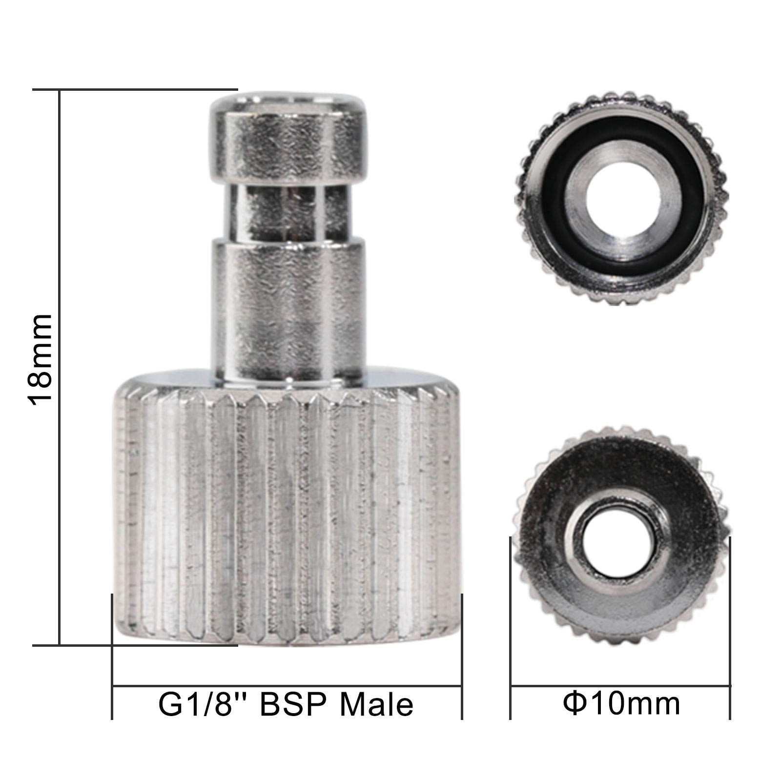 SAGUD Airbrush Quick Release Disconnect Coupler Adapter Kit with Adjustment Valve, Extra 4 Female Fitting & Extra 5 O-Ring Kit, 1/8 Male -1/8 Female Hose Connections