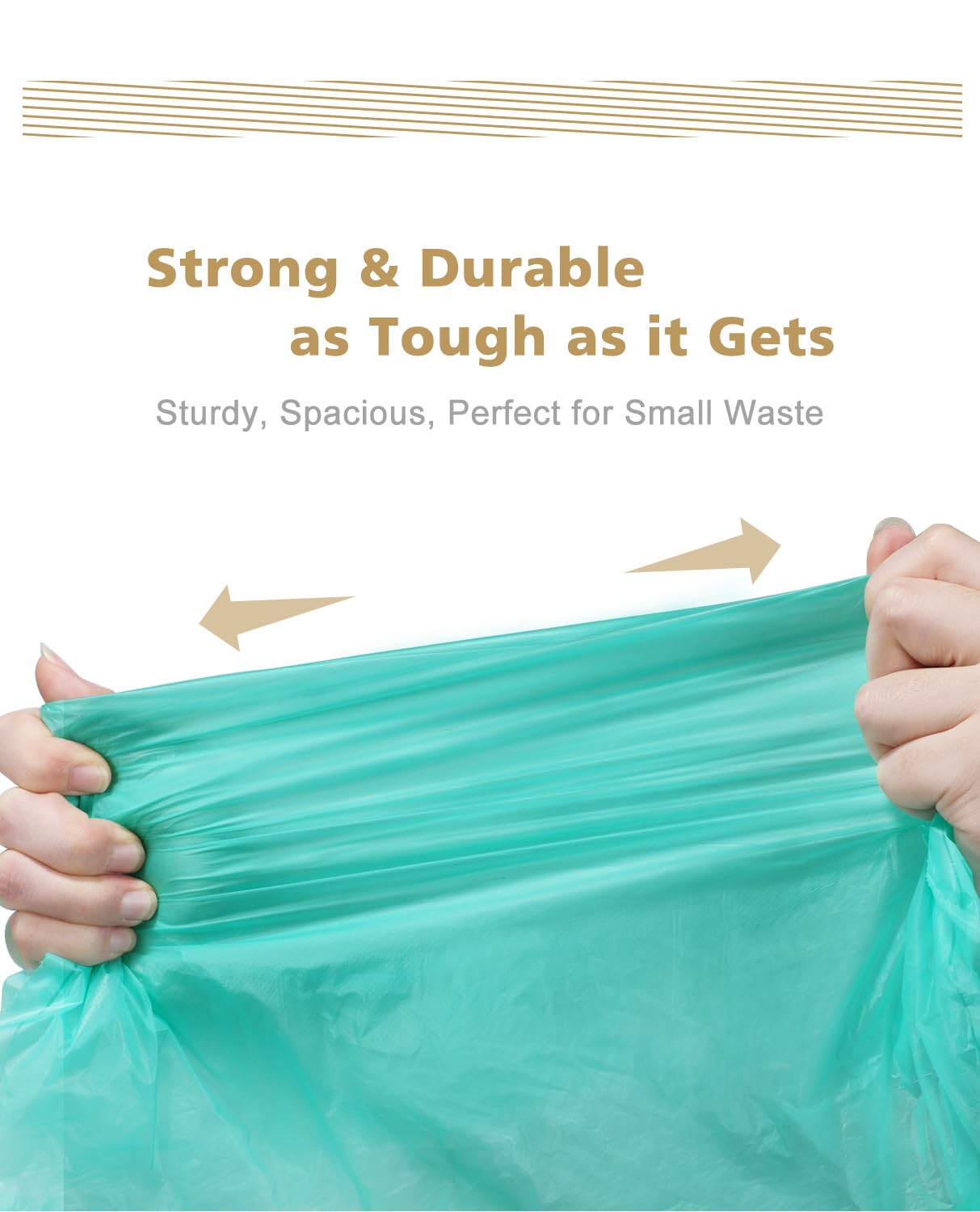 AYOTEE 3 Gallon Trash Bags with Drawstring, Biodegradable 2.6 Gallon Compostable Garbage Bags (125 Counts), Compostable Small Trash Bag,Small Garbage Bag for Bathroom，Bedroom, Kitchen