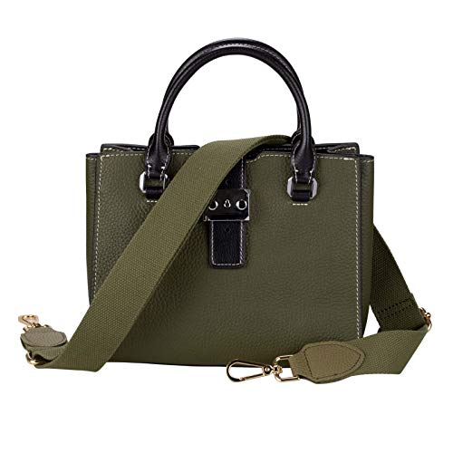 Allzedream Purse Straps Replacement Crossbody Bags Handbag Wide Canvas Leather Adjustable (Olive Green)