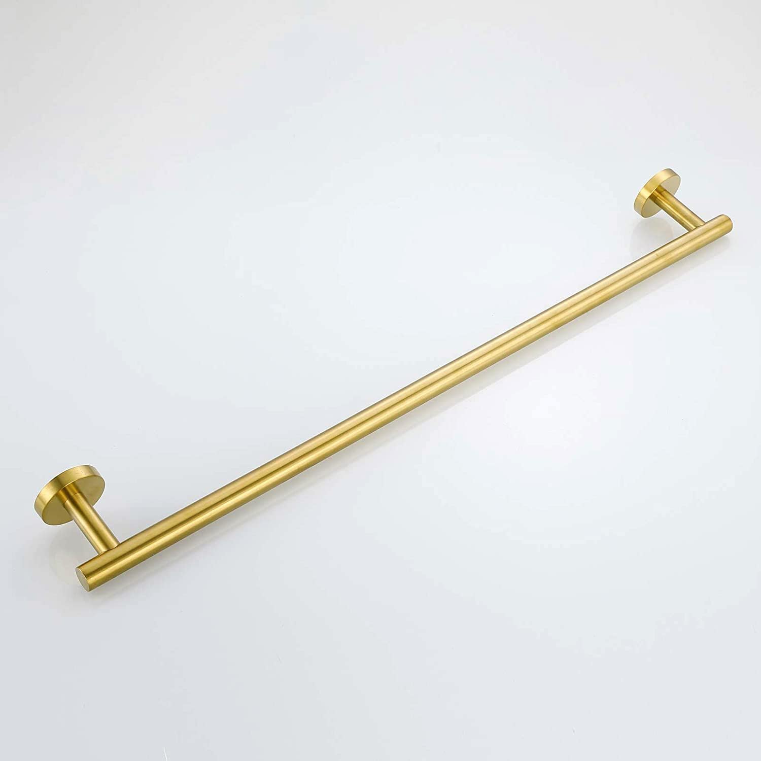USHOWER Brushed Gold Towel Bar, 24-Inch Towel Racks for Bathroom Wall-Mounted, SUS304 Stainless Steel Towel Rod (Total Length 26-Inch)