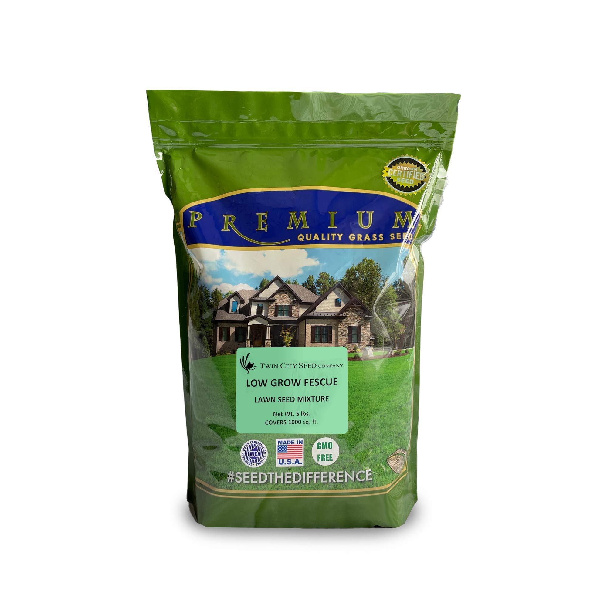 Twin City Seed Co. Eco Seed (Low Grow Fescue), Fine Fescues Grass Mixture, 5 lb Bag