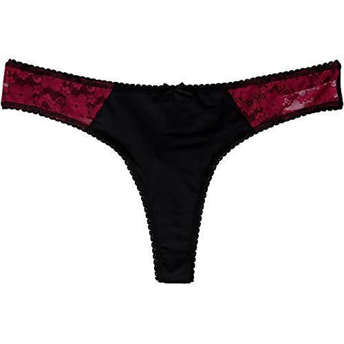LYYTHAVON 7 Pack Thongs for Women, Lace Stretchy Spandex Nylon Underwear (Multicolored C, 7 Pack, X-Large)