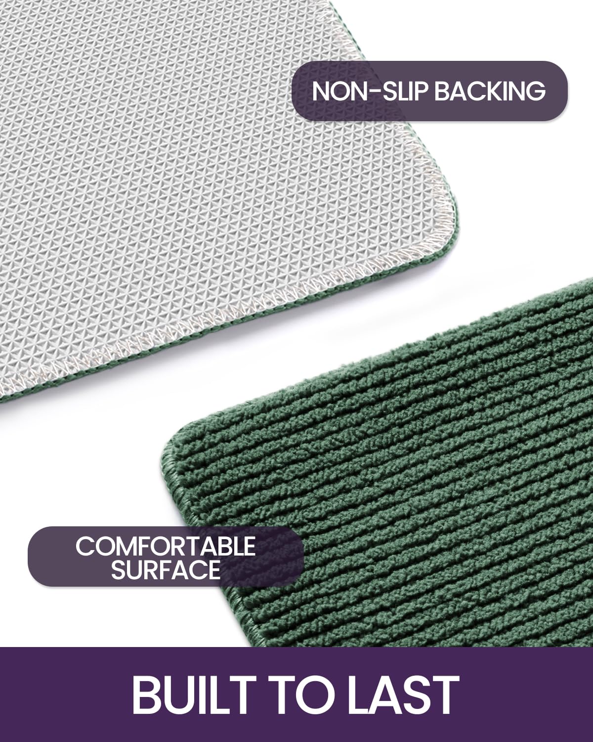DEXI Door Mat Entryway Doormat Front Entrance Non-Slip Low Profile Washable for Inside Entry 23.5"x35.5",Sea Green