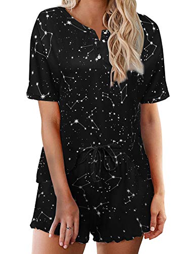 Ekouaer Tie Dye Pajamas Set Womens Loungewear Sleepwear 2 Piece PJ Sets