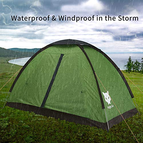 Night Cat Backpacking Tent for 1 2 People Camping Tent for Adults Scouts Kids Waterproof Roomy Lightweight Compact with Carrying Bag