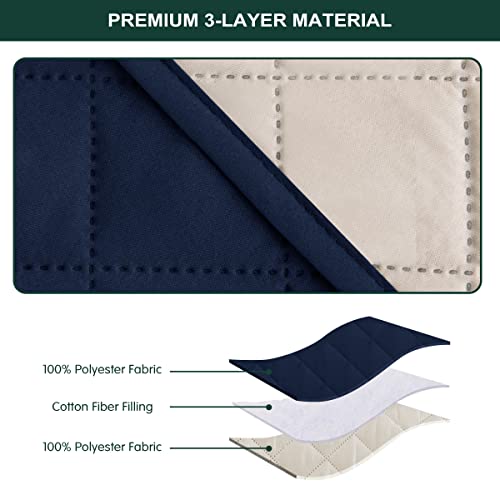 CHUN YI Recliner Chair Cover Reversible Small Recliner Slipcover for Dogs Seat Width to 25 Inch Washable Recliner Chair Protector with Elastic Adjustable Strap for Kids and Pets (Small, Navy)