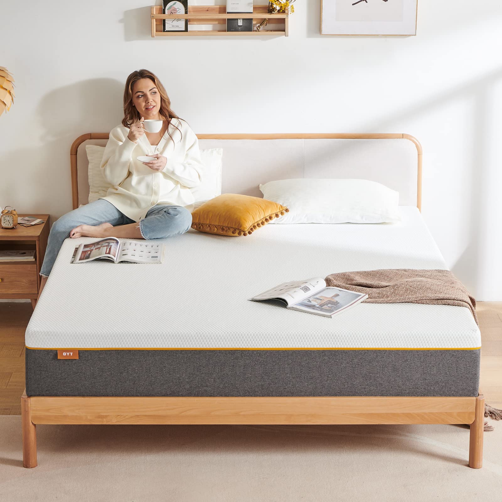 OYT Queen Size Mattress, 12" Inch Gel Memory Foam Queen Bed Mattress in a Box with CertiPUR-US Certified Foam for Sleep Supportive & Pressure Relief,Cloud-Like Experience