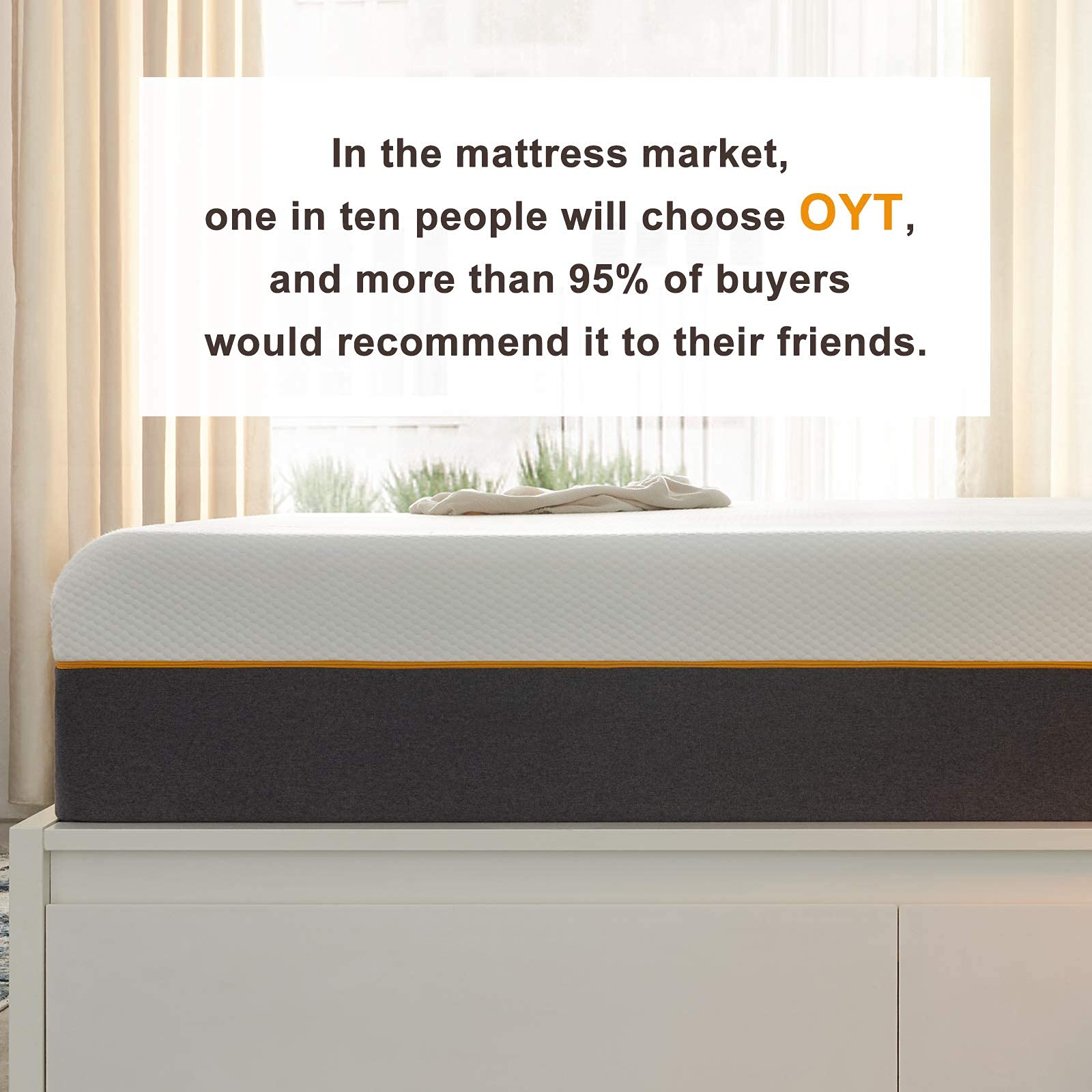 OYT Queen Size Mattress, 12" Inch Gel Memory Foam Queen Bed Mattress in a Box with CertiPUR-US Certified Foam for Sleep Supportive & Pressure Relief,Cloud-Like Experience