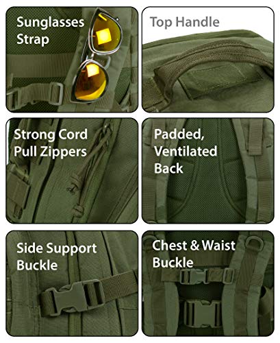 Rockland Military Tactical Laptop Backpack, Green, Large