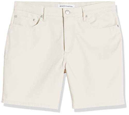 Amazon Essentials Men's Slim-Fit 7" Inseam Stretch 5-Pocket Short, Stone, 36