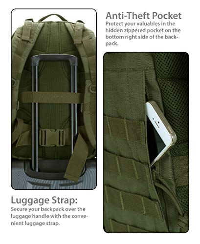Rockland Military Tactical Laptop Backpack, Green, Large
