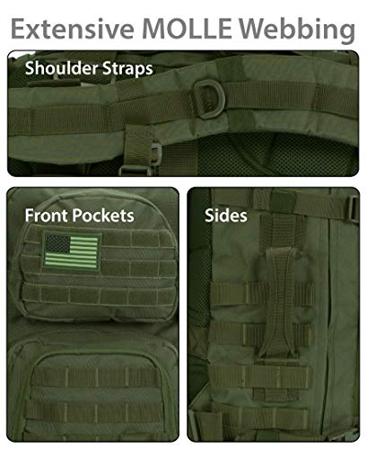 Rockland Military Tactical Laptop Backpack, Green, Large