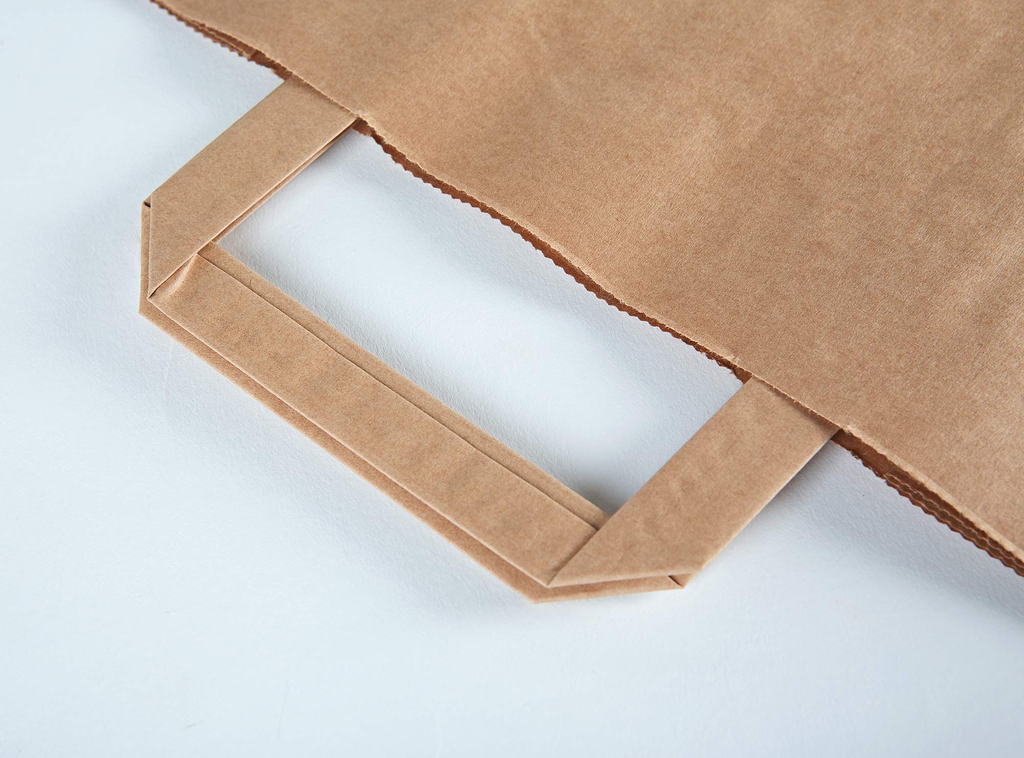 Kraft Environmentally Friendly Brown Paper, Flat Handle & Security Adhesive Carrier Bag, 22 x 11 x 28 cm, 70 gr, 250 pcs Package