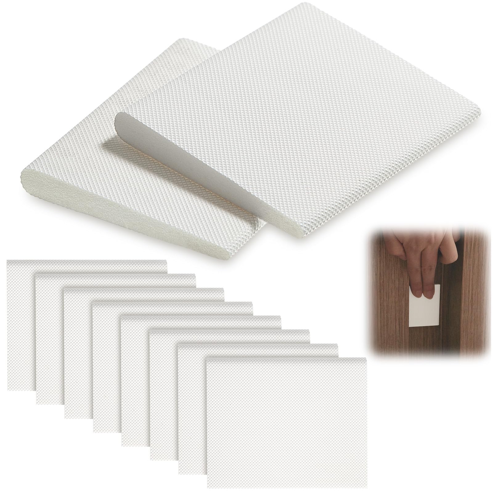 Zonon 8 Pieces Self-Adhesive Door Corner Seals Weather Stripping Draft Stopper Door Frame Seal Corner Foam for Weather Protection Isolation of Noise (White)