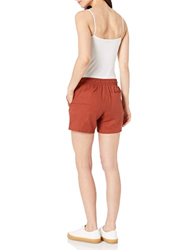 Amazon Essentials Women's 5" Inseam Drawstring Linen Blend Short (Available in Plus Size), Terracotta, 2X
