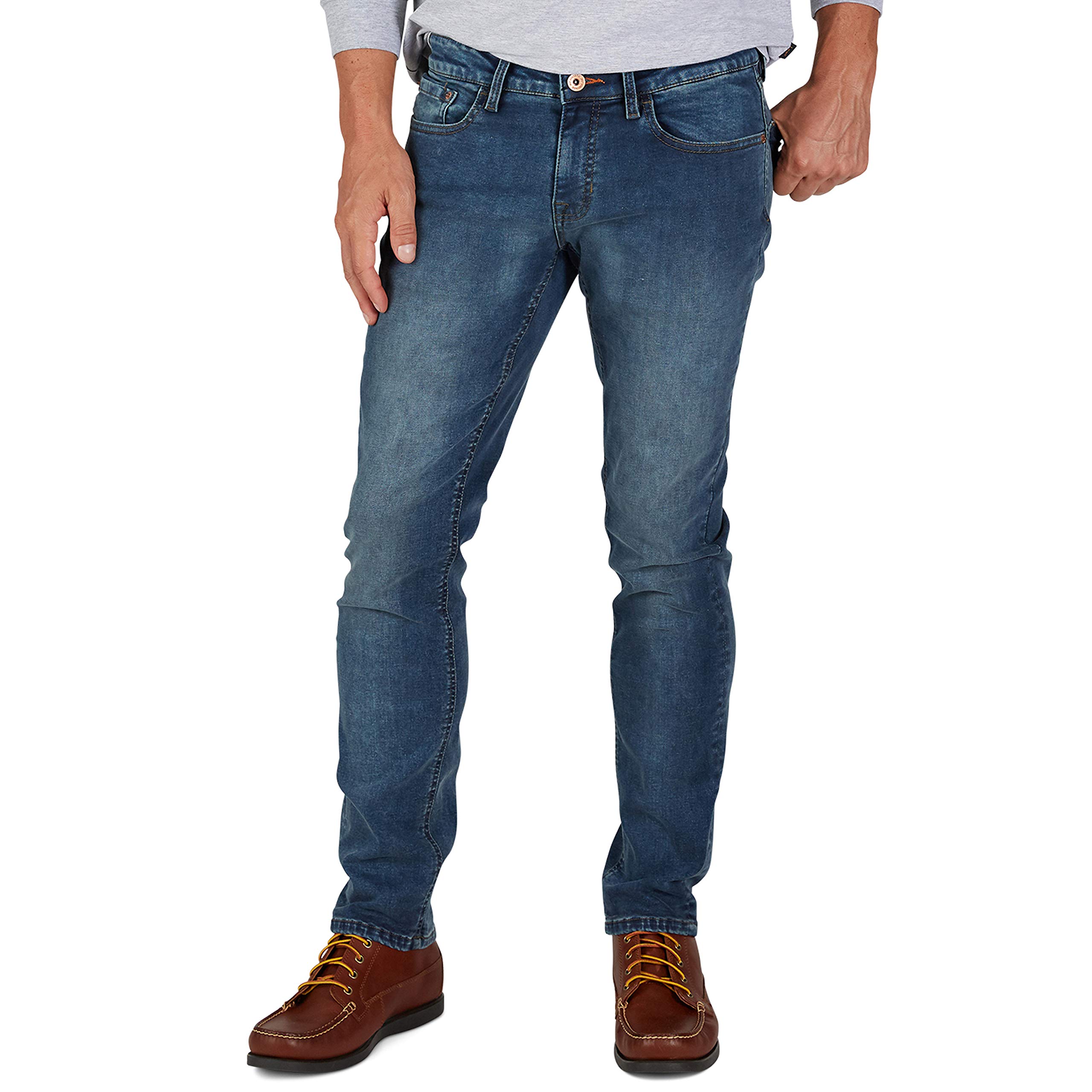 Weatherproof Vintage Men's Jeans | Super-Soft Denim Jeans | Stretch Jeans for Men | Blue & Black Jeans for Men | Slim Fit Jeans | Dark Blue Jeans for Men | Size 32W x 34L