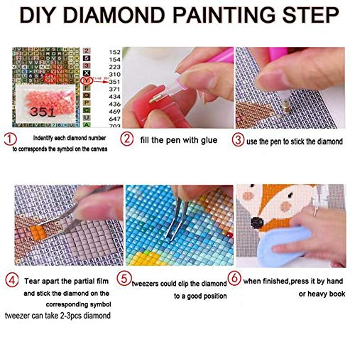 DIY 5D Diamond Painting by Number Kits, Crystal Rhinestone Diamond Embroidery Paintings Pictures Arts Craft for Home Wall Decor, Full Drill,Cartoon