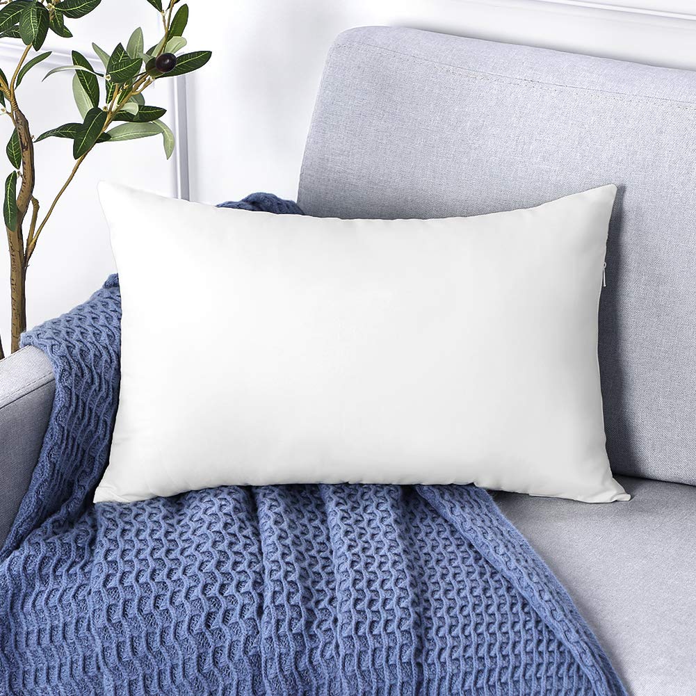 Artscope Premium Lumbar Throw Pillow Insert Rectangle Form Cushion Stuffer for Couch, Sofa, Bed - Indoor Decorative Pillows Inserts 12x20 Inch