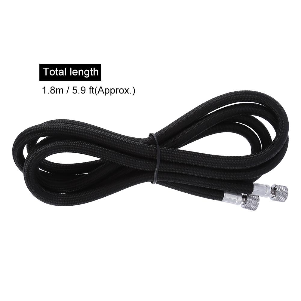 Shexton EVA Braided Airbrush Hose, 5.9ft, 1/8"-1/4" Adapters, BSP Fittings for Air Compressor Connection