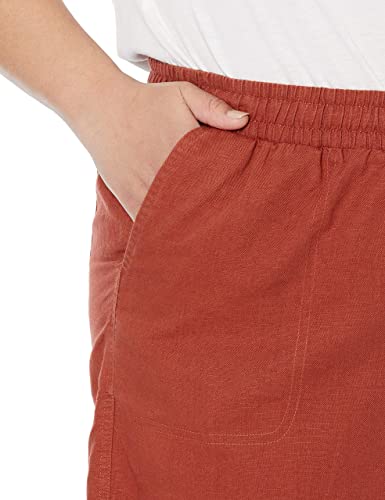 Amazon Essentials Women's 5" Inseam Drawstring Linen Blend Short (Available in Plus Size), Terracotta, 2X