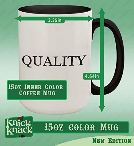 B04Y21D22W213360M04T61C02S28C-US - 15oz Ceramic Colored Handle and Inside Coffee Mug Cup, Black