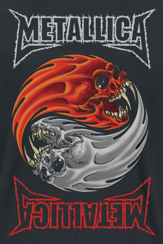 Metallica T Shirt Yin Yang Band Logo Official Mens Black Size L