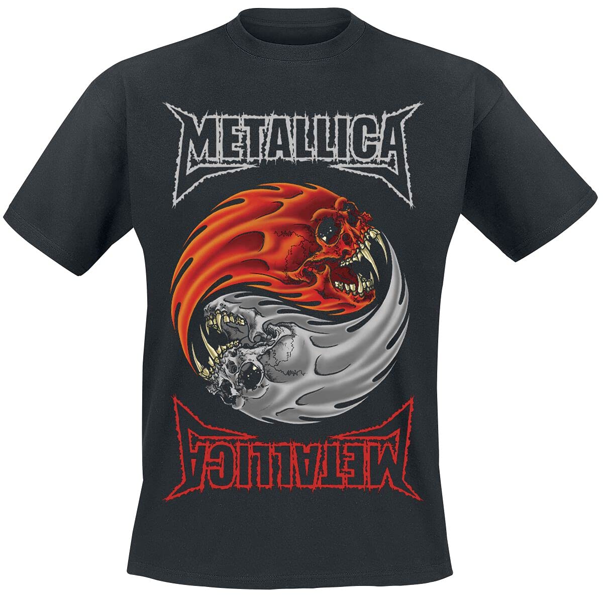 Metallica T Shirt Yin Yang Band Logo Official Mens Black Size L