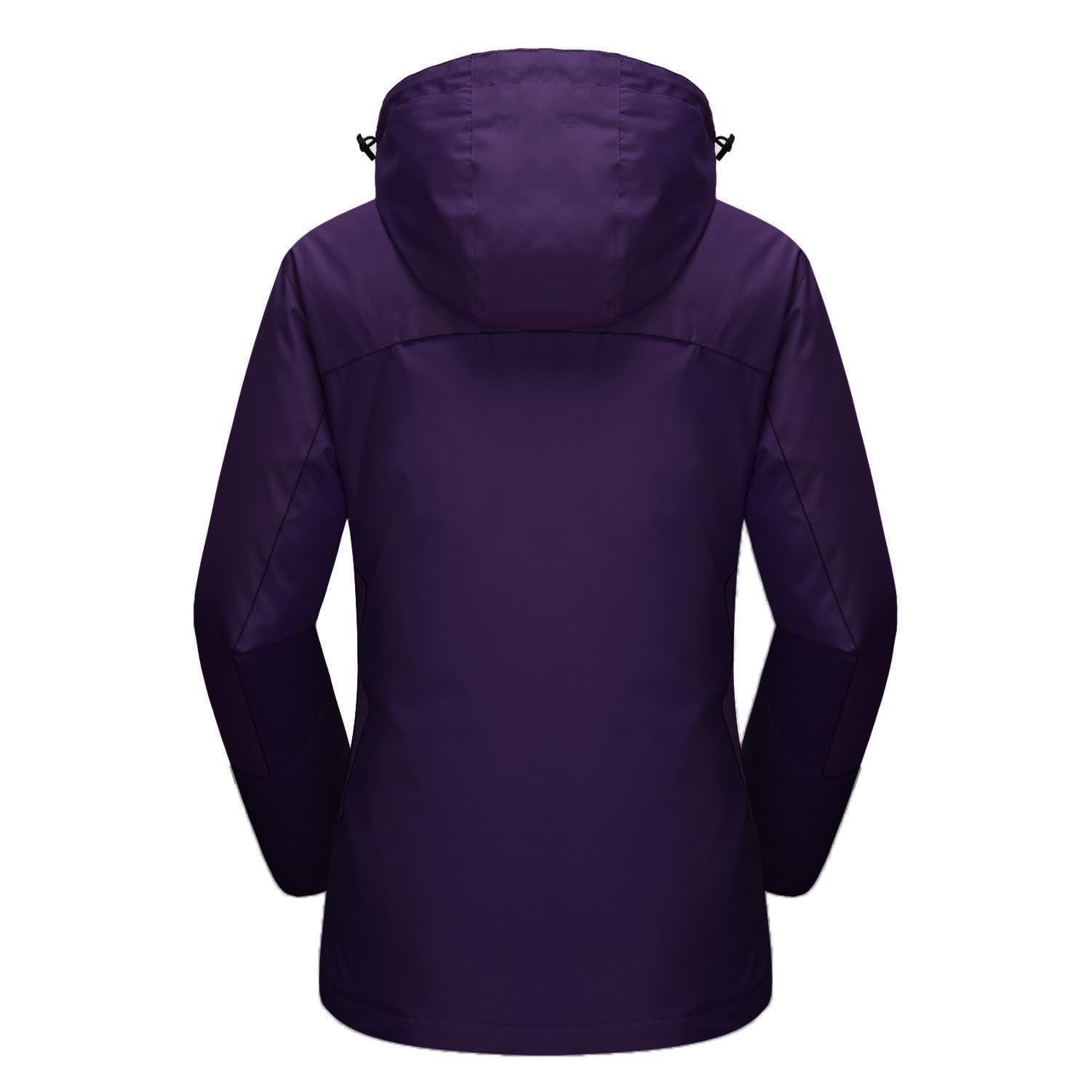 MAGCOMSEN Winter Coats for Women Winter Jacket Women Snowboard Jacket 3 In 1 Jacket Waterproof Insulated Skiing Jacket Dark Purple M