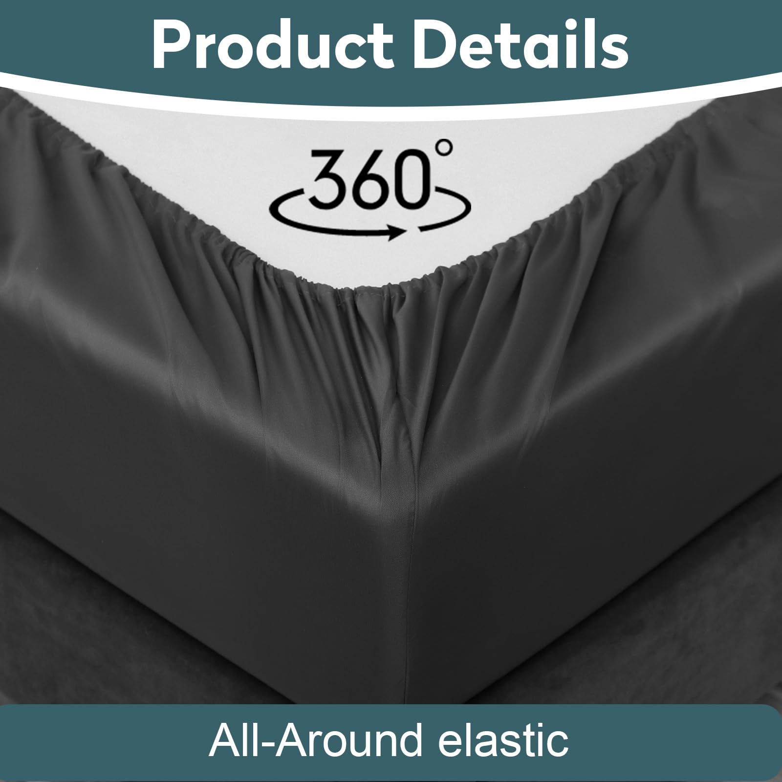 Toodou Soft Brushed Microfiber Black Twin Size Fitted Sheet-Comfortable and Durable Fitted Sheets-The Mattress Covers Made of Premium Fabric Which Have Great Breathability
