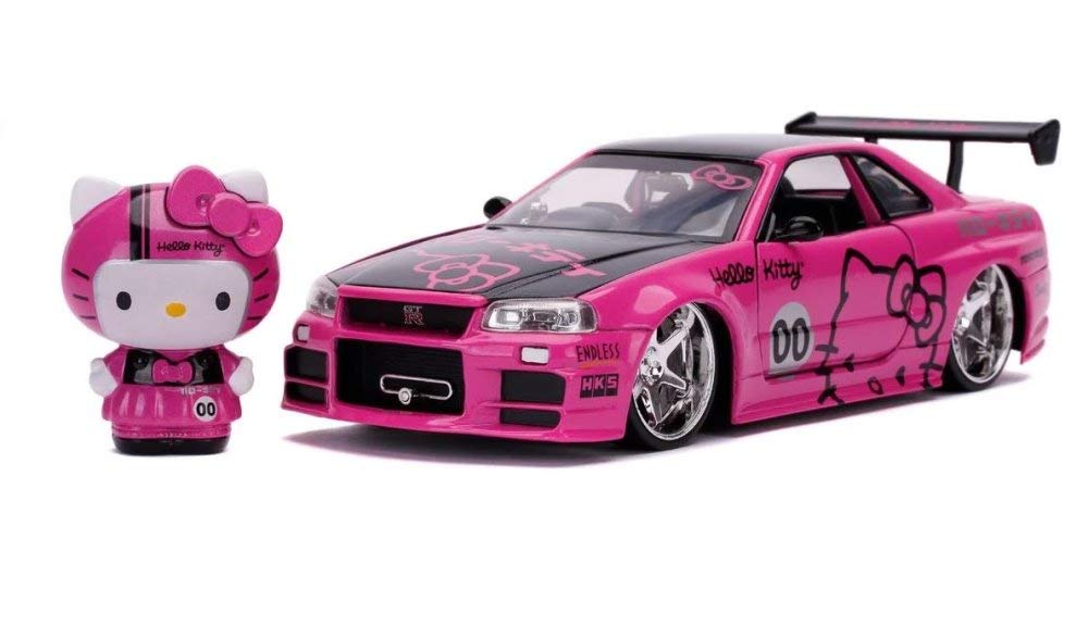 2002 Skyline GT-R with Hello Kitty, Pink - 31613-1/24 Scale Diecast Model Toy Car