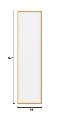 FANYUSHOW Full Length Mirror, Standing Hanging or Leaning Body Mirror, Simple Rectangle Design, Aluminum Alloy Thin Frame, Floor Mirror for Bedrooms, Bathrooms, Living Room (Gold)