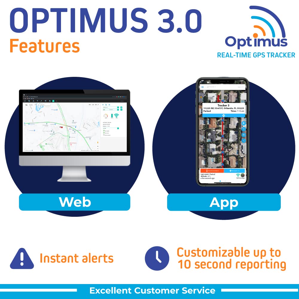 Optimus 3.0 GPS Tracker - 1 Month Battery - 4G LTE - for Vehicles and Assets โ Real-Time GPS Tracking Device โ Instant Alerts