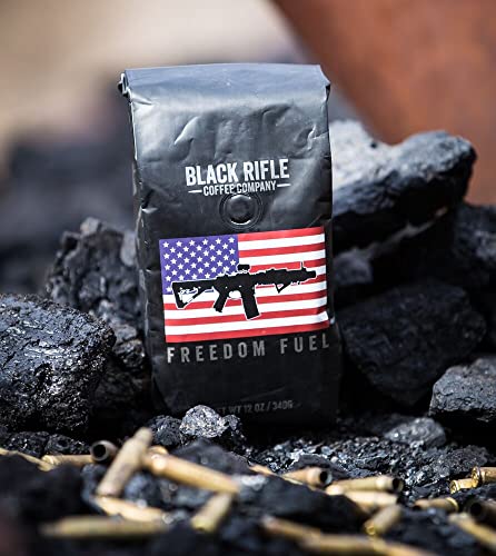 Black Rifle Coffee Freedom Fuel (Dark Roast) Ground 12 Ounce Bag, Dark Roast Ground Coffee, Dark and Bold Flavor, Helps Supports Veterans and First Responders
