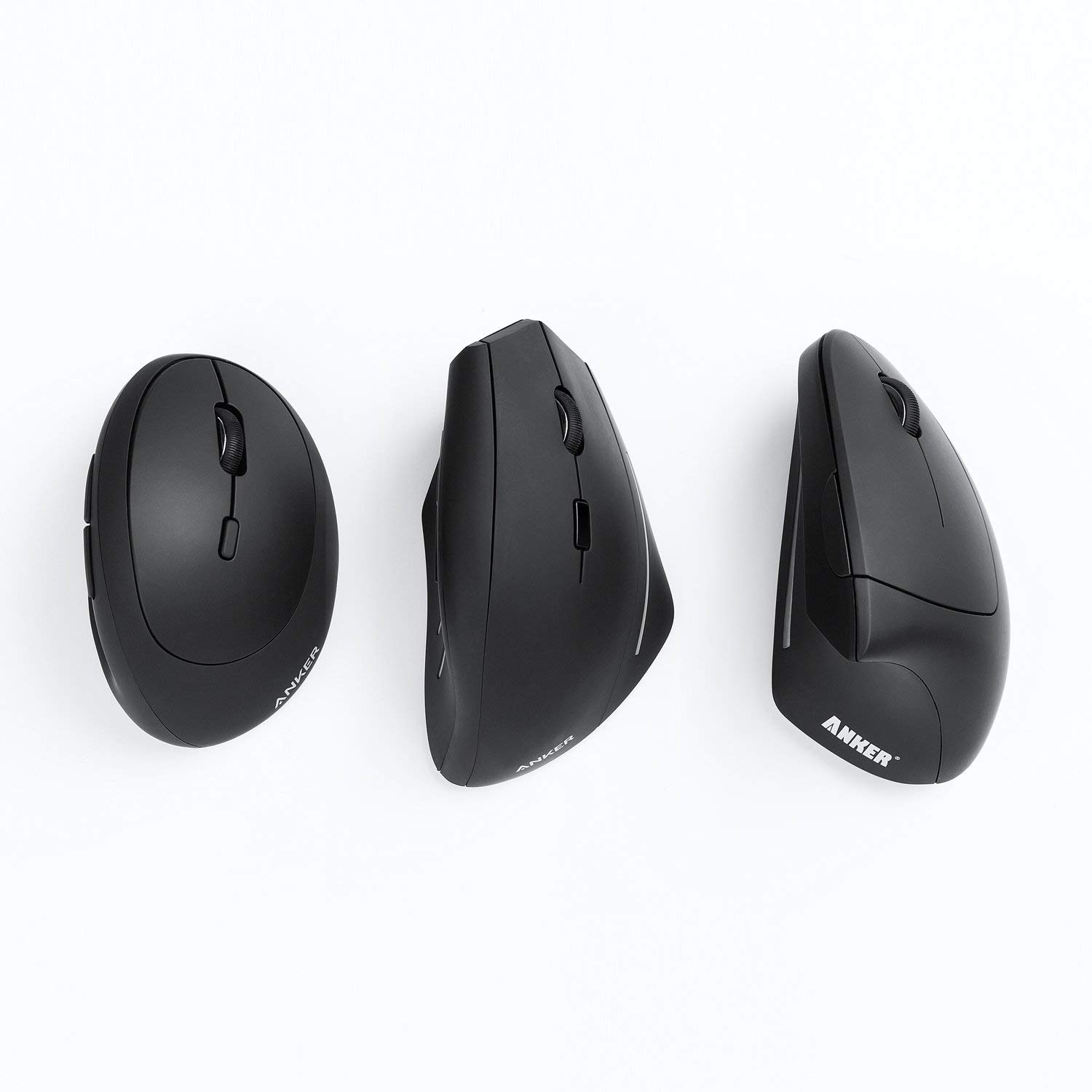 Anker Ergonomic Optical USB Wired Vertical Mouse 1000/1600 DPI, 5 Buttons CE100 (Renewed)