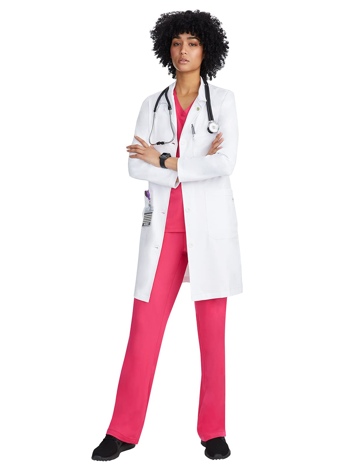 Healing Hands White Lab Coat 6 Pocket Full Length Womens 5161 Faye Lab Coat The White Coat Minimalist Collection White LT