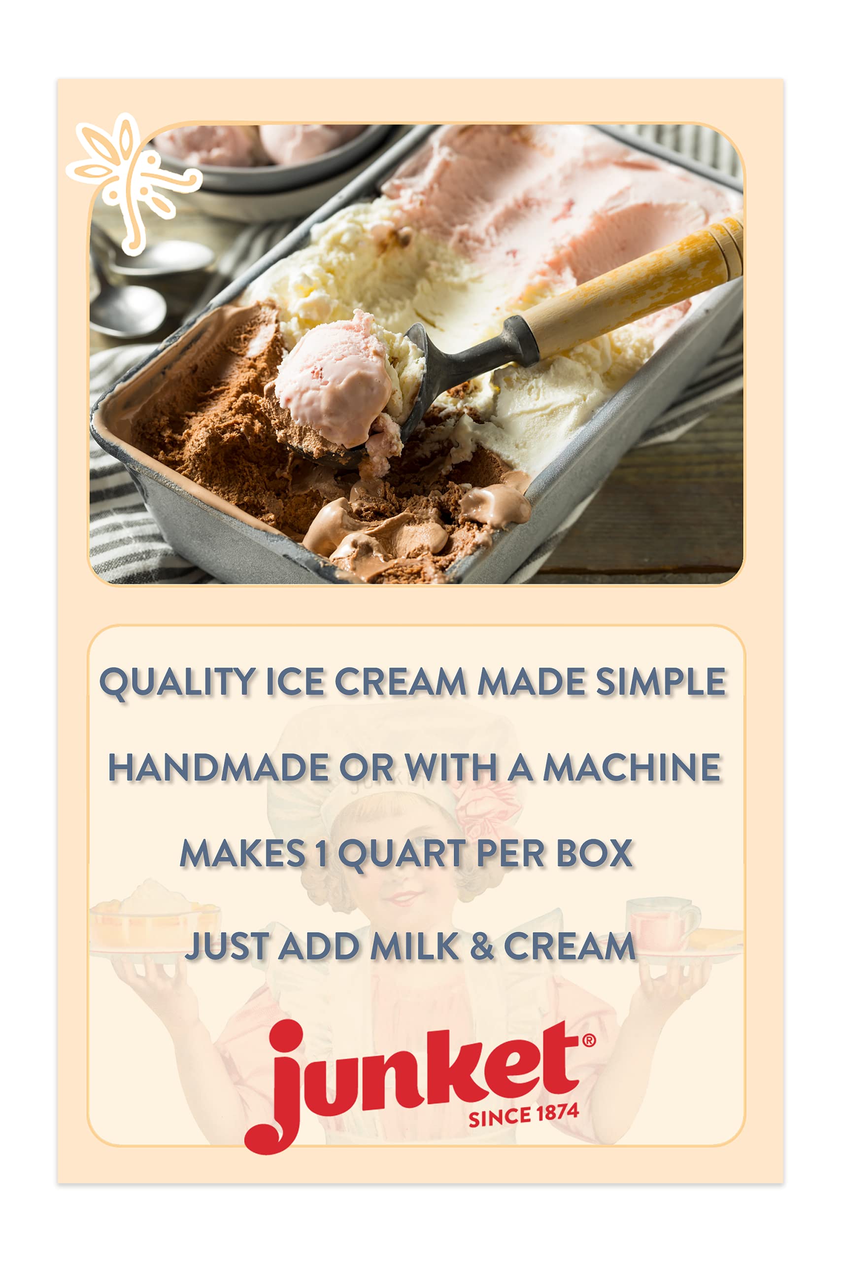 Junket Ice Cream Mix Dutch Chocolate, 4 Ounce